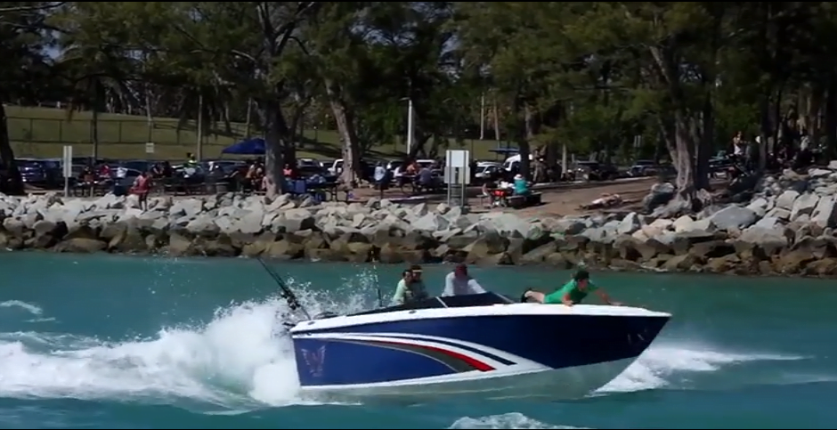 Riding a boat on the bow vs big waves – Canvids