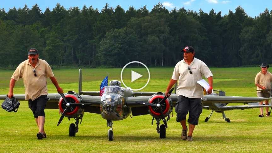Giant 6m RC B-25 Apache Princess Radial Engine Powered Airplane – Canvids
