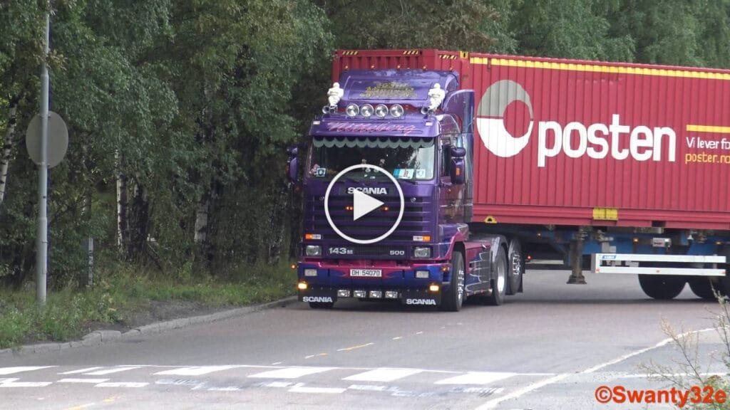 16.0-liter V8 engine Scania R500 truck with modified exhaust sound ...