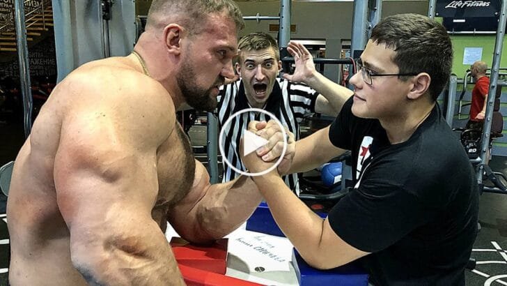 Bodybuilder versus schoolboy arm wrestling – Jujimufu (Jon Call) vs ...