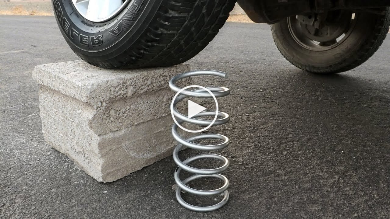 Experiment: Car wheel vs spring – Canvids
