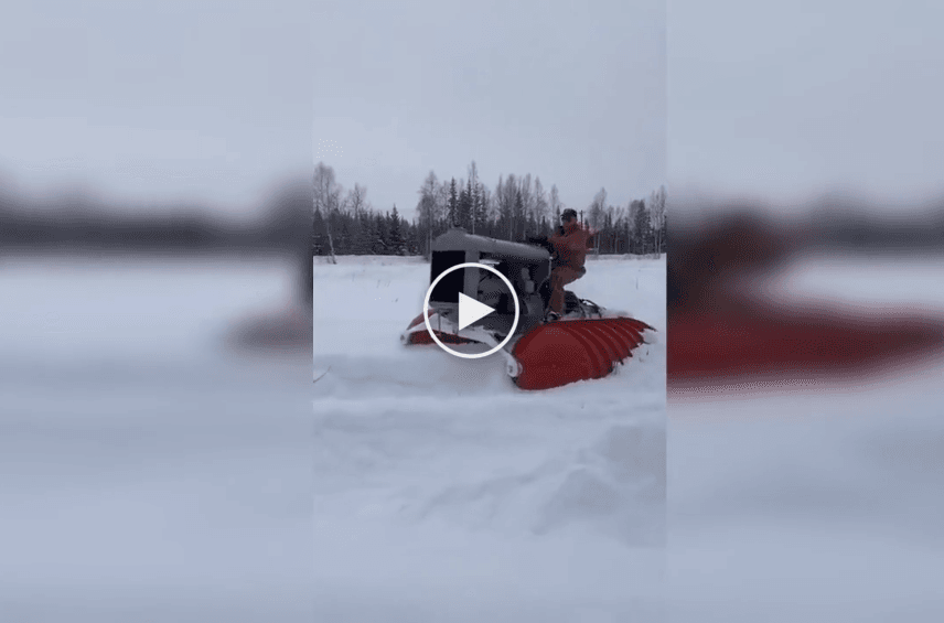 Farmer testing his screw-propelled tractor in the snow – Canvids